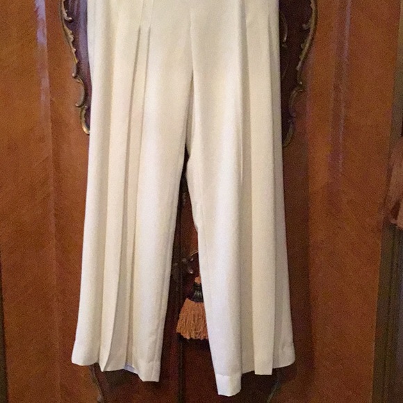 Cache | Pants & Jumpsuits | Cache Ivory Wide Leg Pleated Pants | Poshmark
